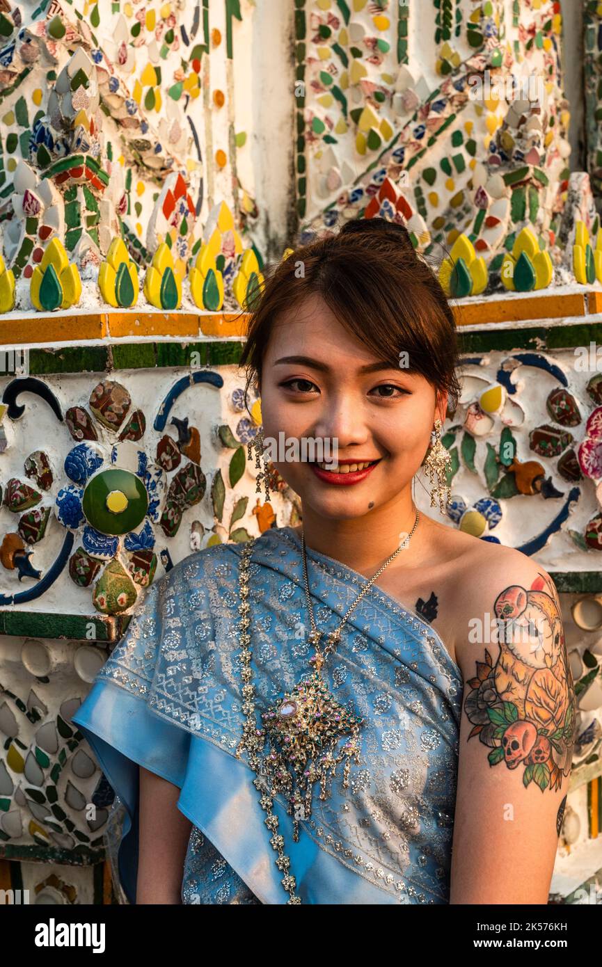 Thailand, Bangkok, Bangkok Ya district, the Wat Arun temple (or Temple ...