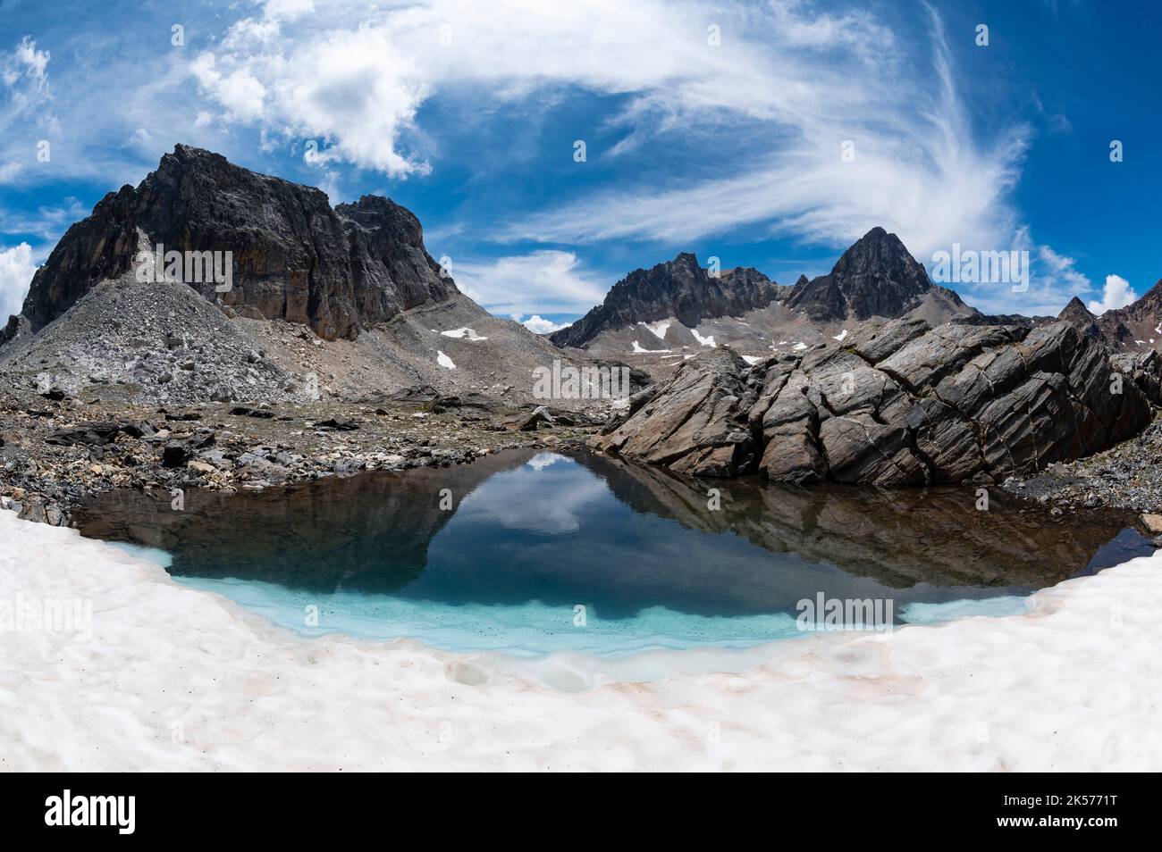 France, Savoie, Valmeinier, Thabor massif, trek around the Thabor, at ...