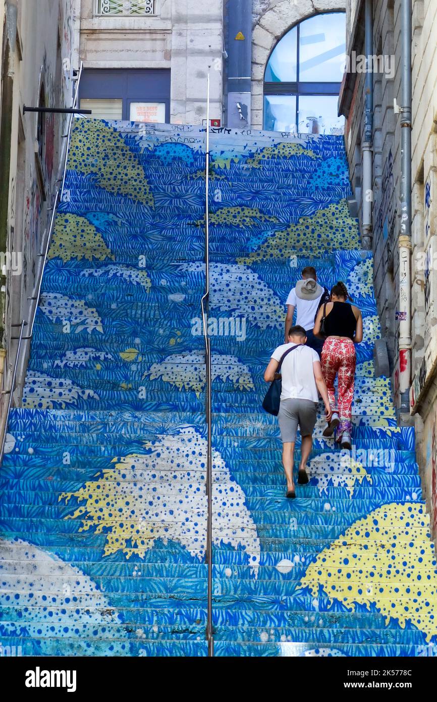 France, Rhone, Croix-Rousse district, historic site listed as World ...