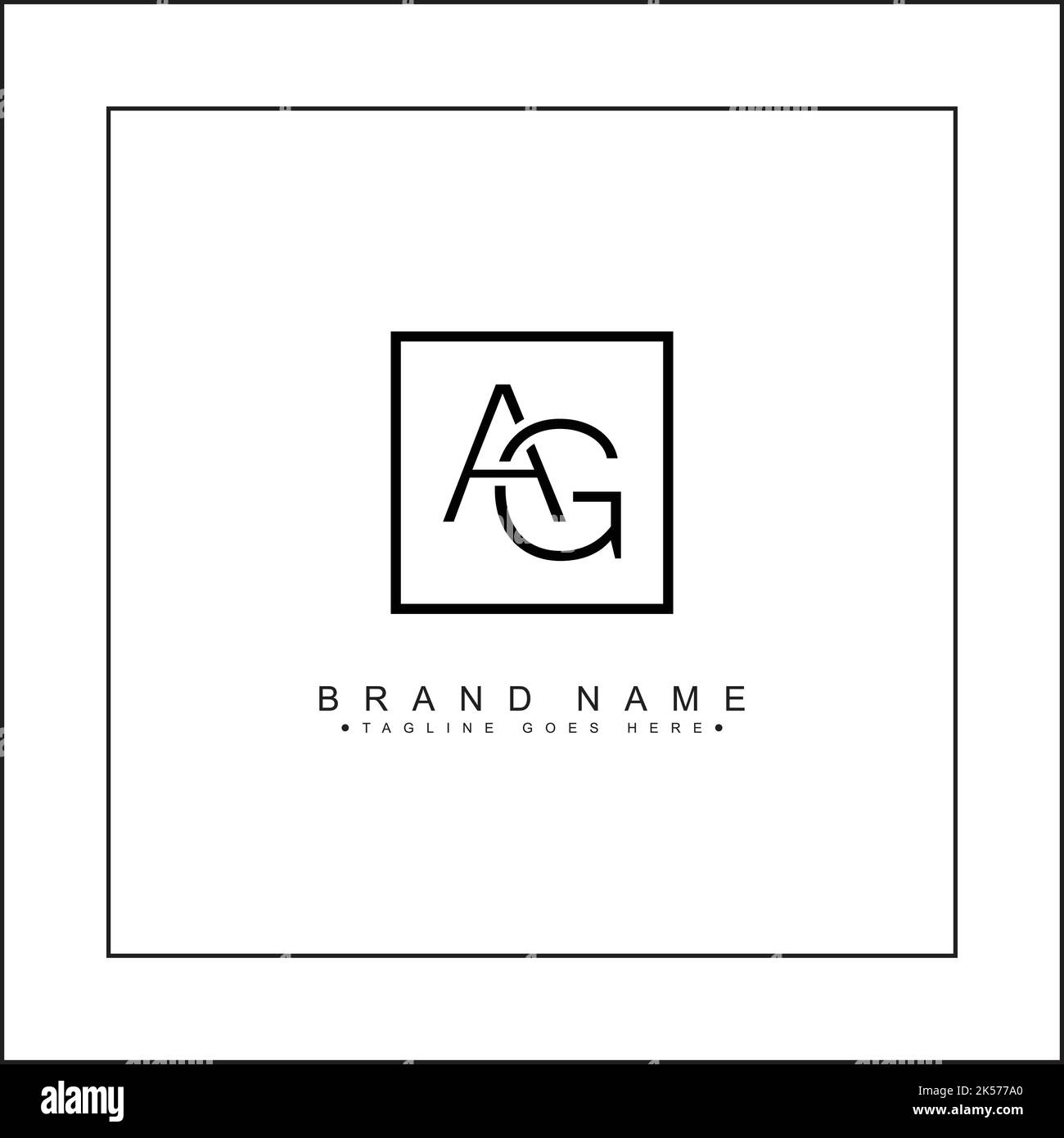 Abstract Letter AG Logo - Initial Monogram Template for Alphabet A and G Stock Vector Image ...