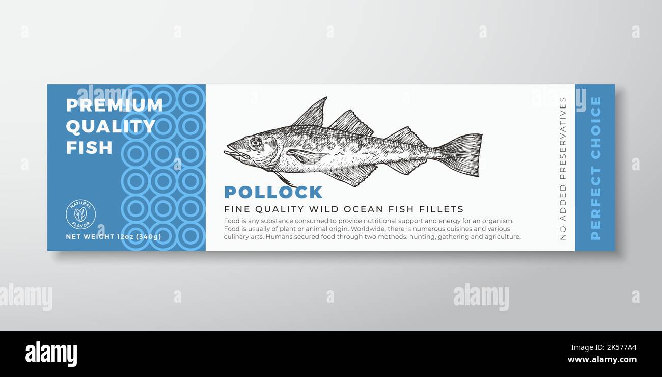 Premium Quality Pollock Vector Packaging Label Design Modern Typography ...