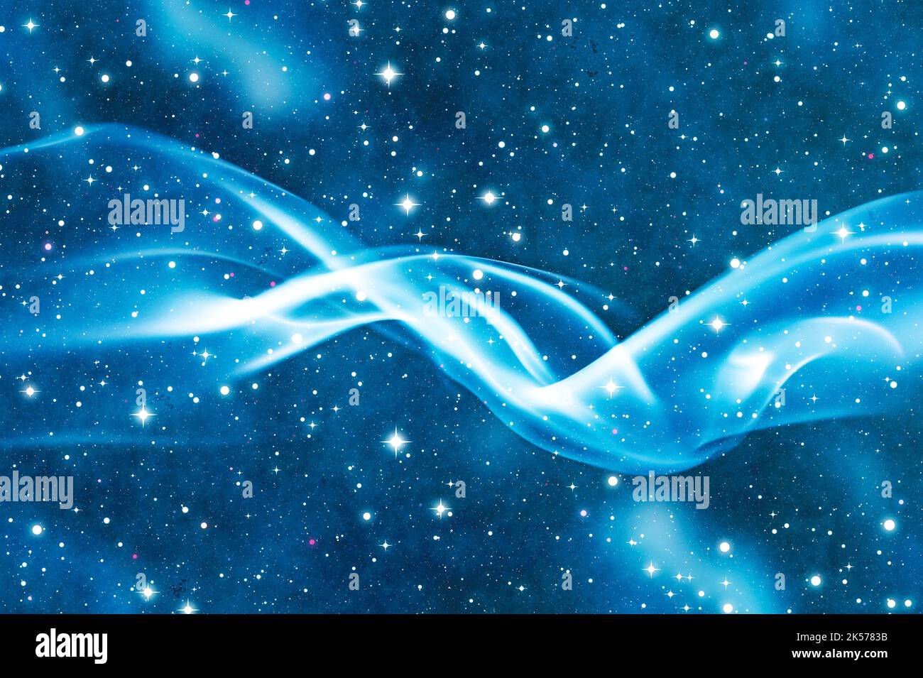 abstract blue starry backdrop with stars and waves of light Stock Photo ...