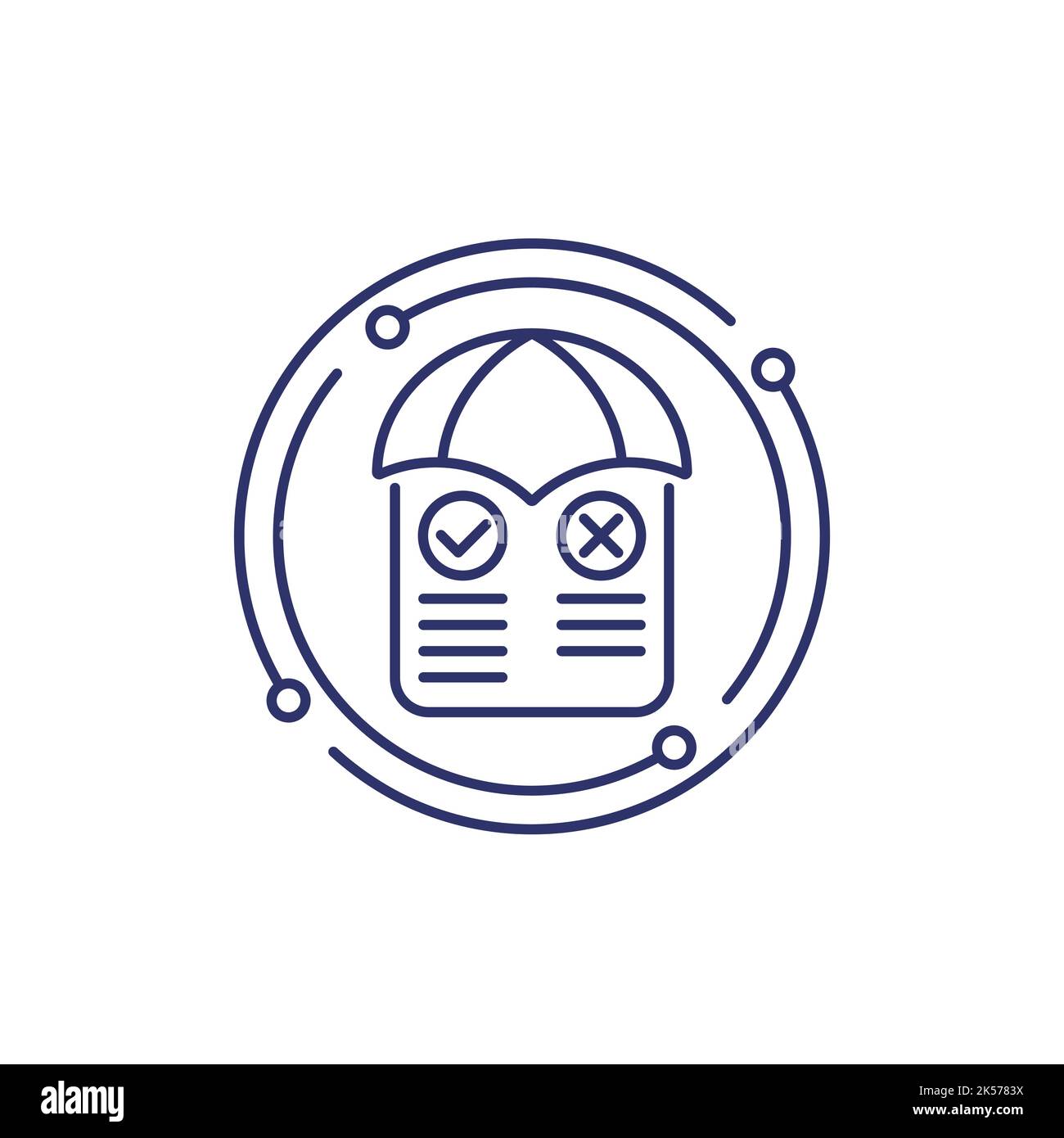 Risk management icon on white, line vector Stock Vector Image & Art - Alamy