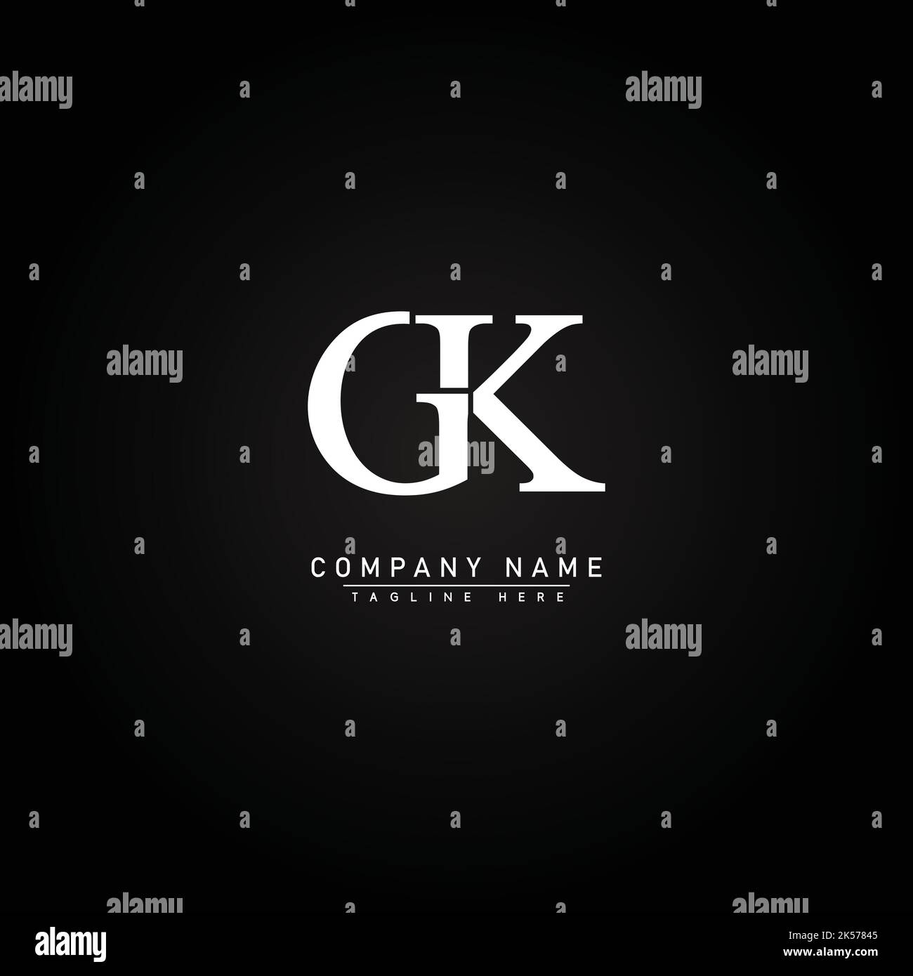 Initial Letter GK Logo - Minimal Business Logo for Alphabet G and K ...
