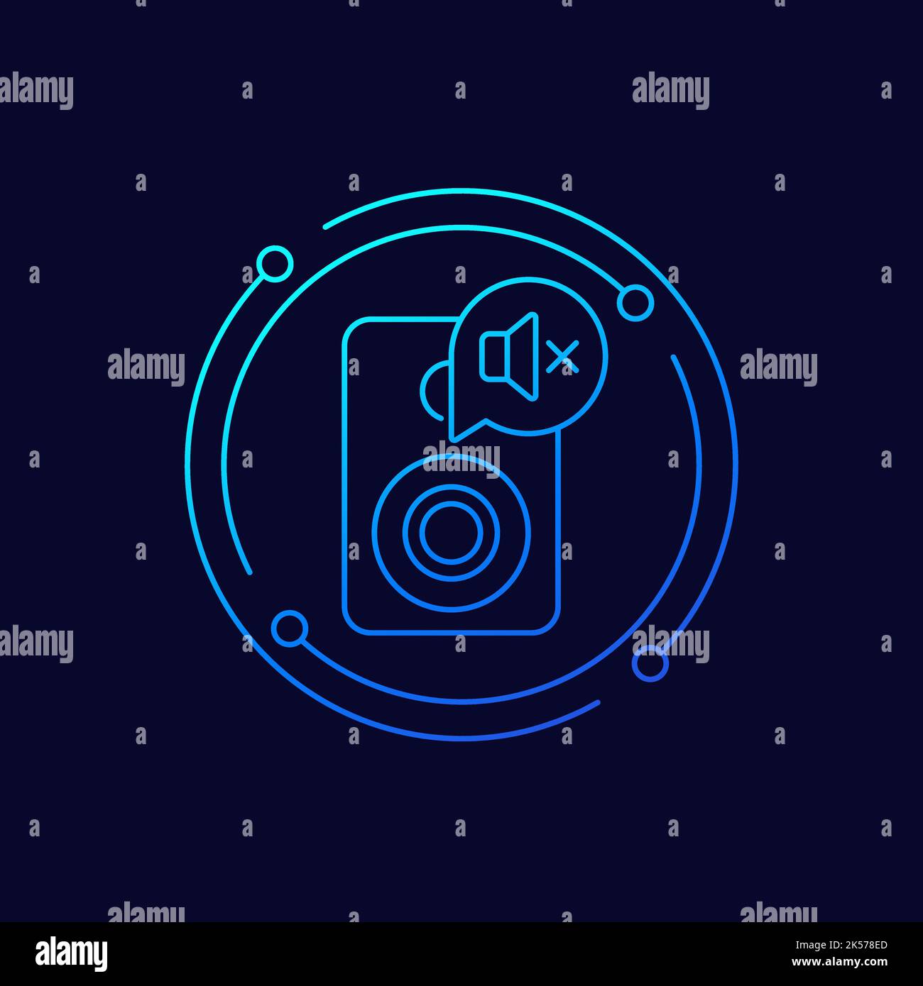 Sound off linear icon Stock Vector Images - Alamy