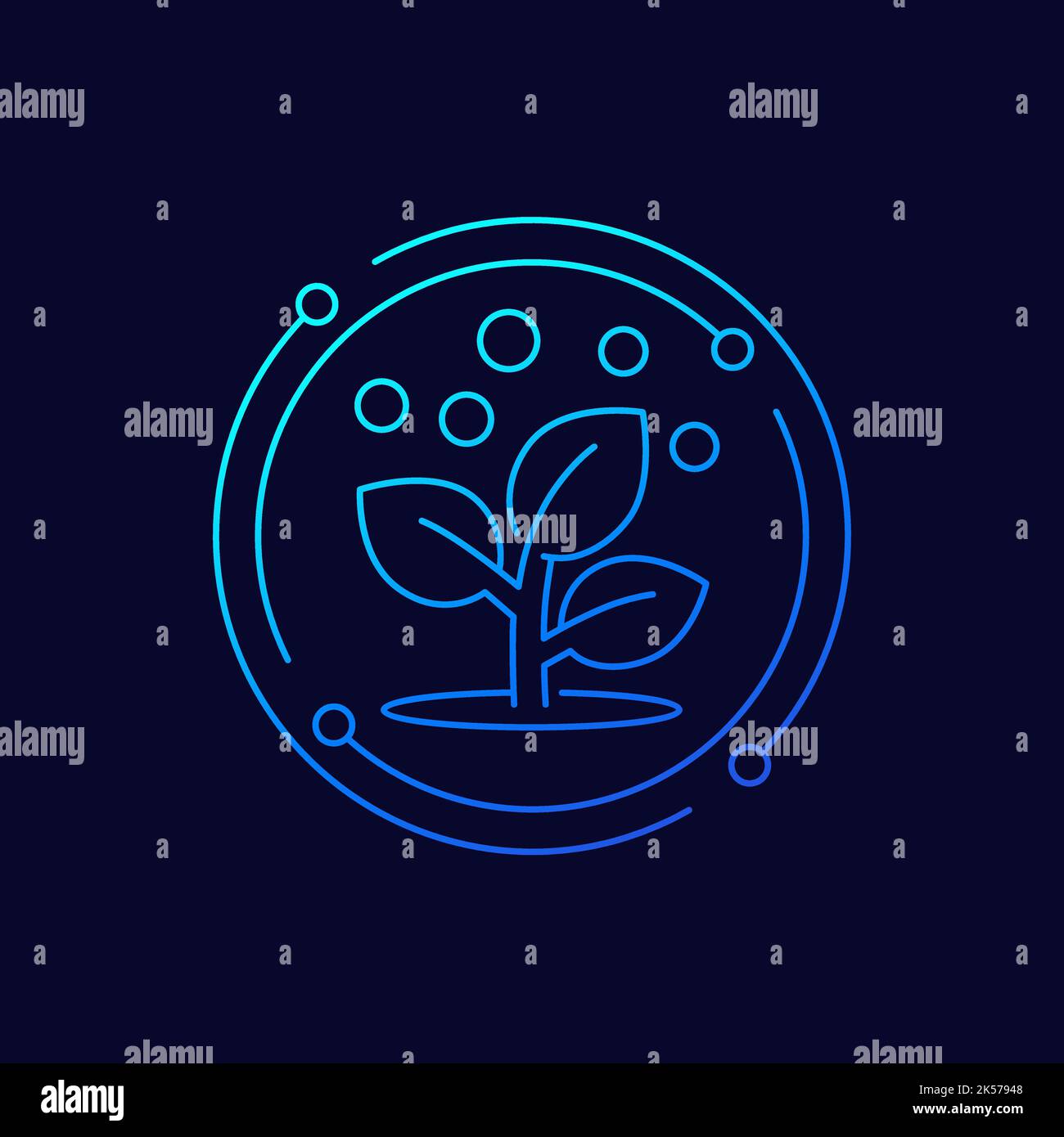 fertilizer and a plant, fertilization line icon Stock Vector Image ...