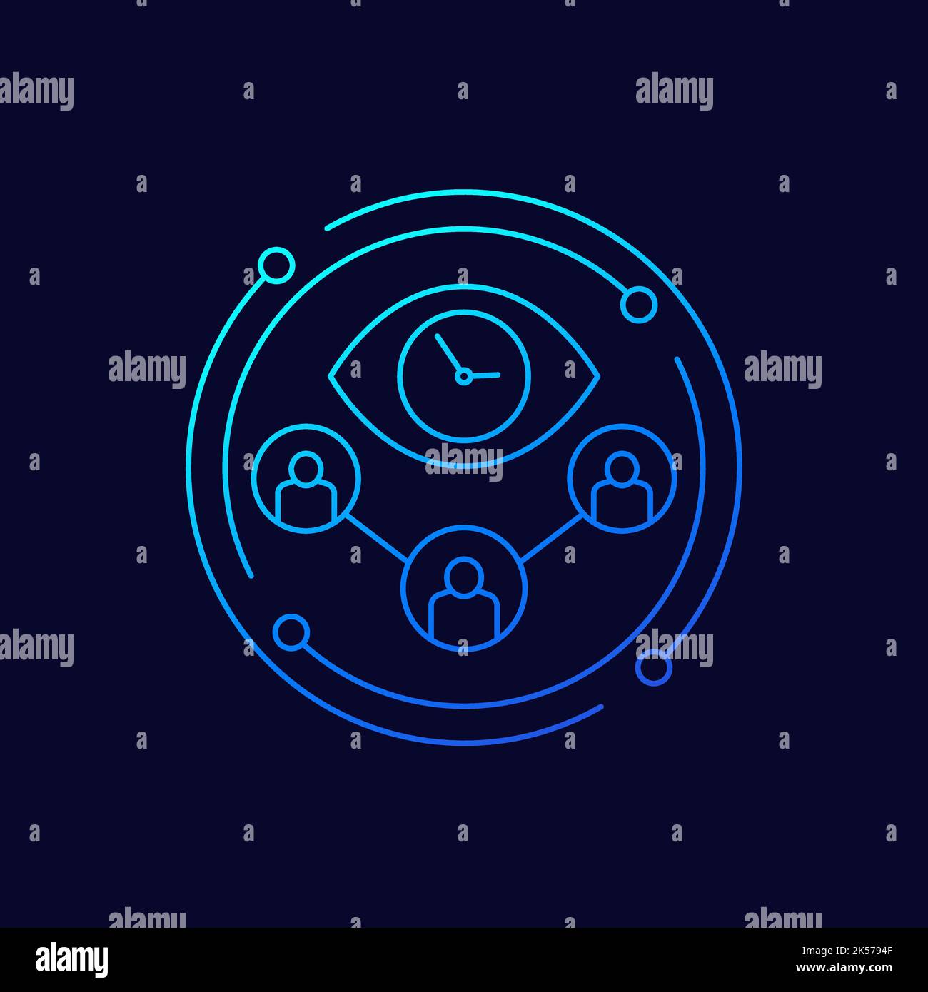 eye and clock, time tracking line vector icon Stock Vector Image & Art ...