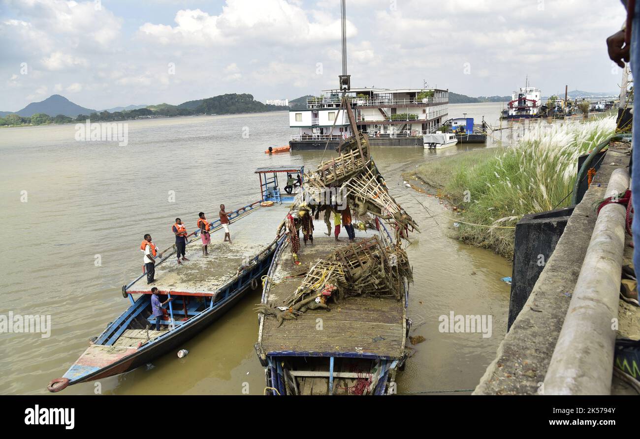 Guwahati, Guwahati, India. 6th Oct, 2022. An excavator being used to ...