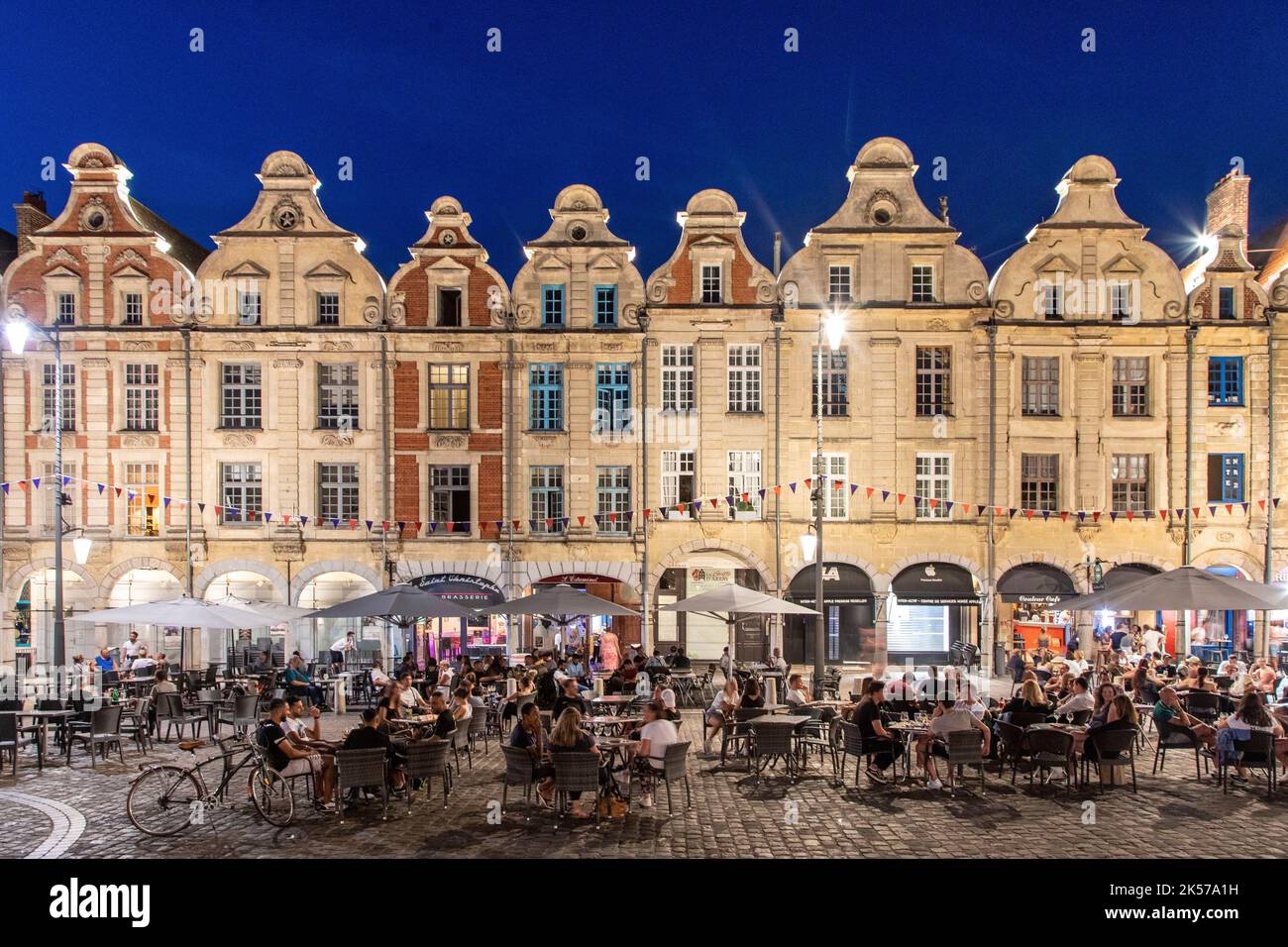 France, Pas de Calais, Arras, Grand Place, flemish baroque style houses ...