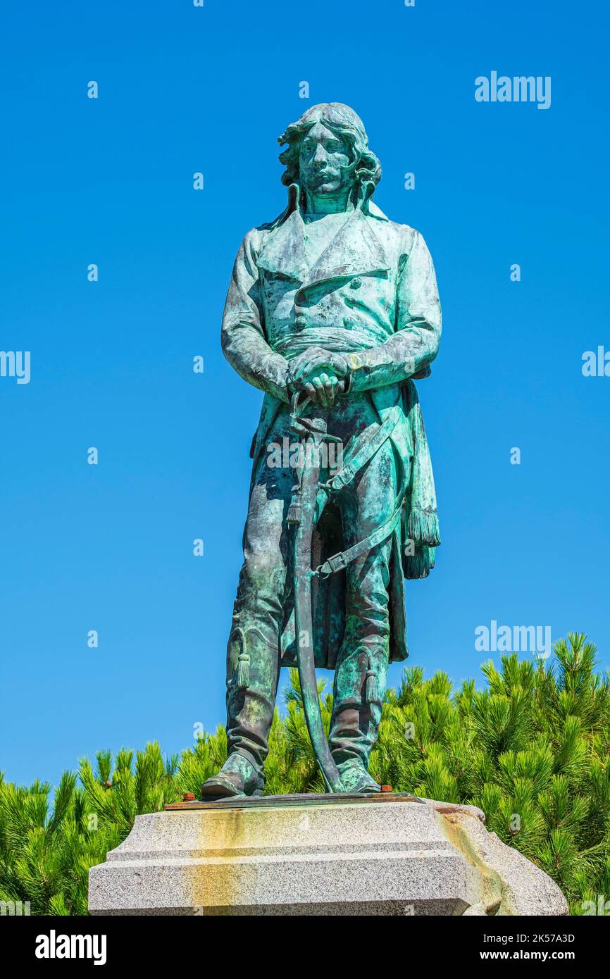 France, Morbihan, Quiberon, Port Maria, monument to the memory of ...