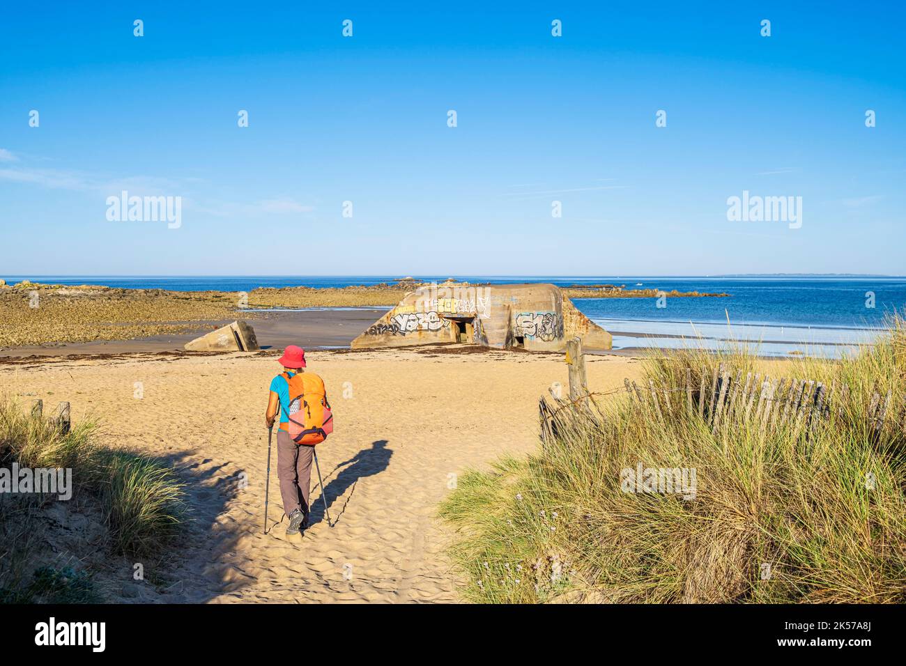 France, Morbihan, Erdeven, Great Site of France Wild Dunes from Gavres ...