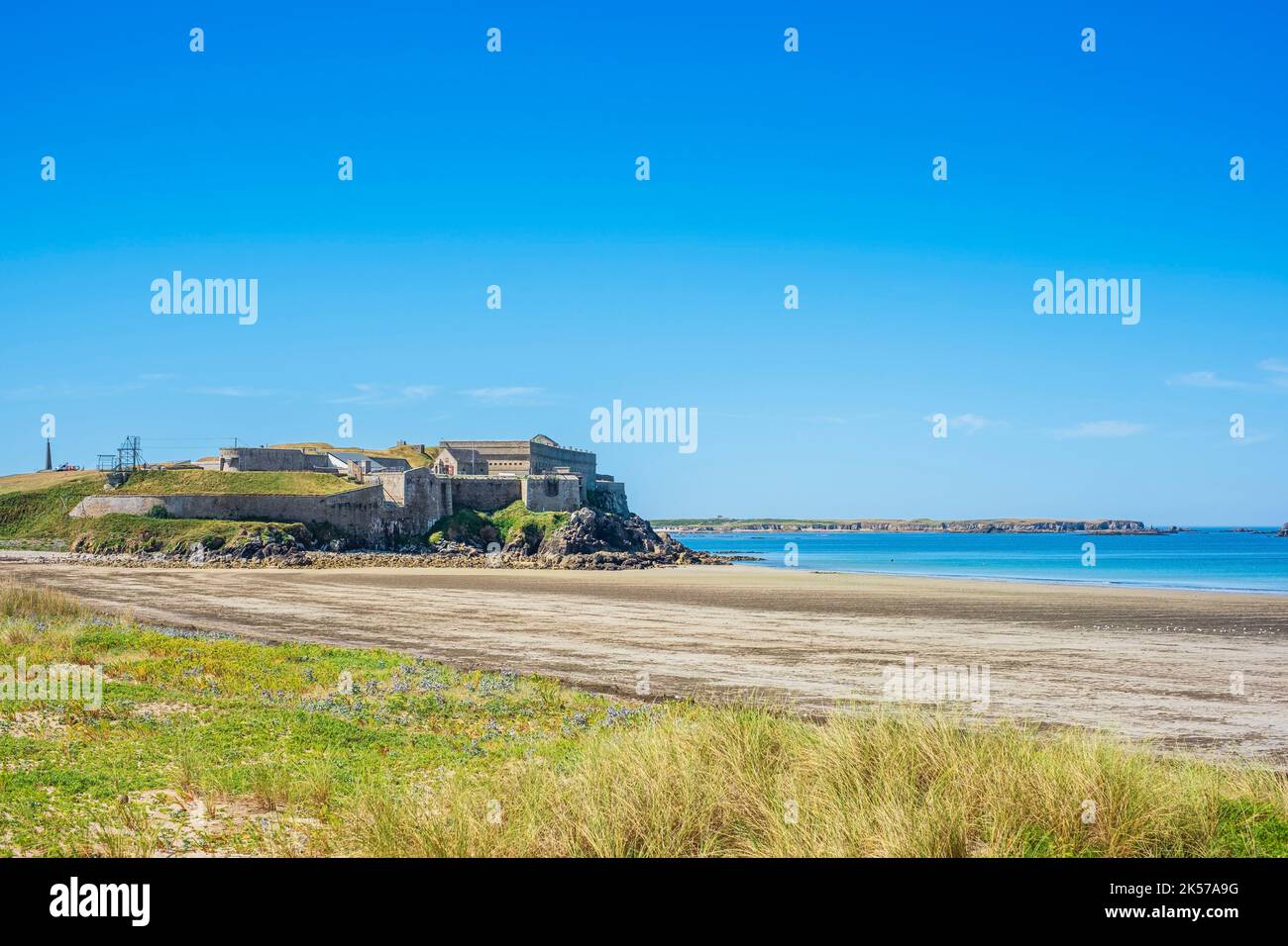 France, Morbihan, Saint-Pierre-Quiberon, fort of Penthievre at the ...