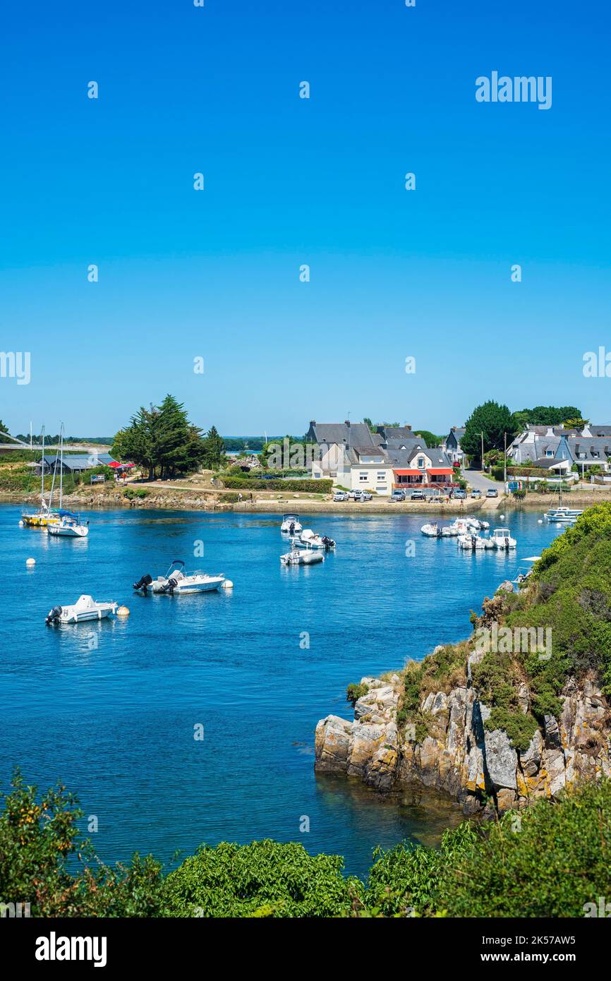 France, Morbihan, Belz, banks of Etel river, Port-Niscop along the ...