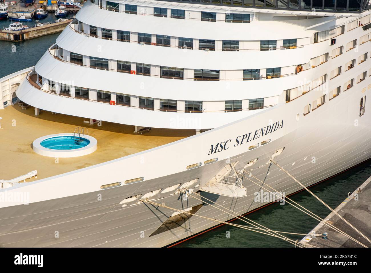 Italy, Liguria, Genoa, the port, cruise ship MSC Splendida Stock Photo ...