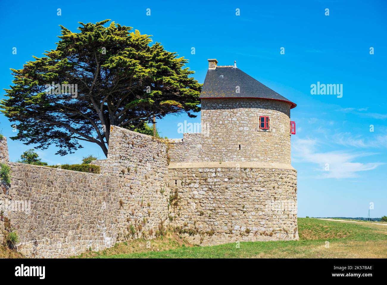 France, Morbihan, Port-Louis, ramparts of the citadel and Saint ...