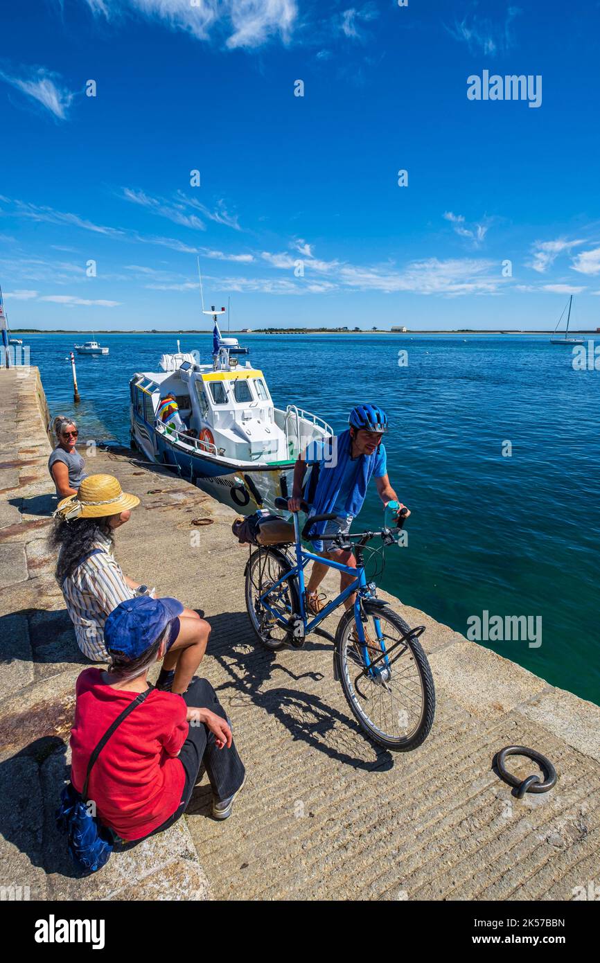 France, Morbihan, Port-Louis, boat to Gavres at the port of Locmalo ...