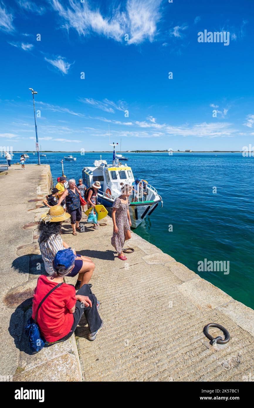 France, Morbihan, Port-Louis, boat to Gavres at the port of Locmalo ...
