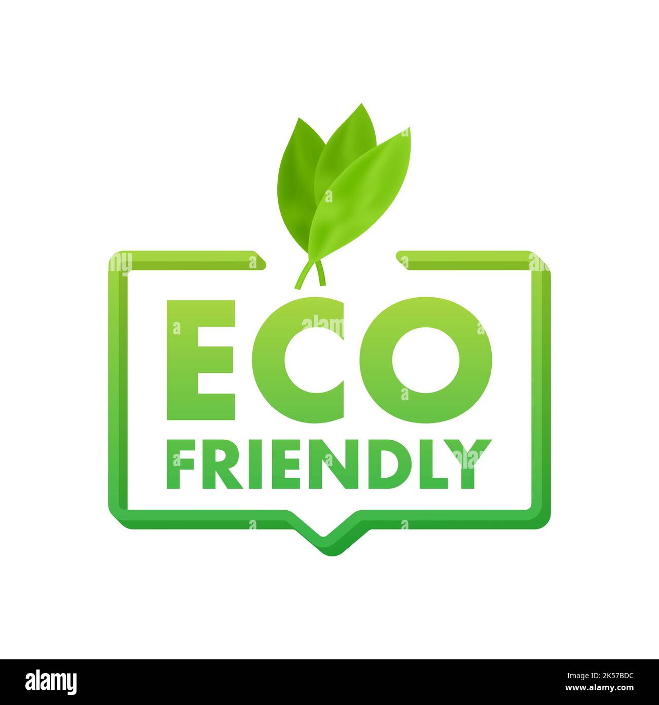 Eco friendly green leaf label sticker. Vector stock illustration Stock ...