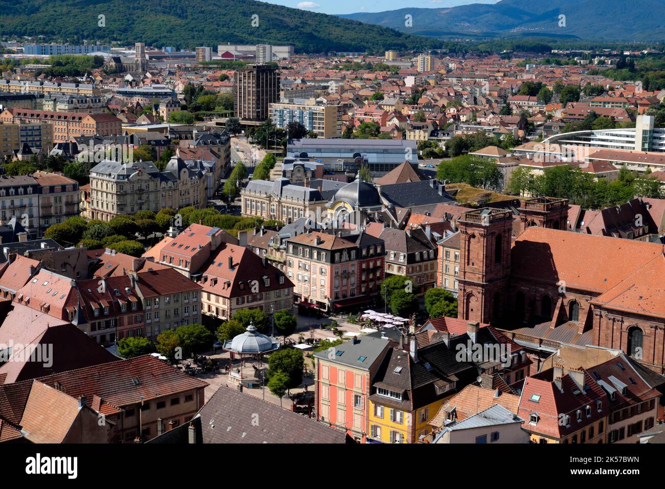 France, Territoire de Belfort, Belfort, from the citadel, the old town ...