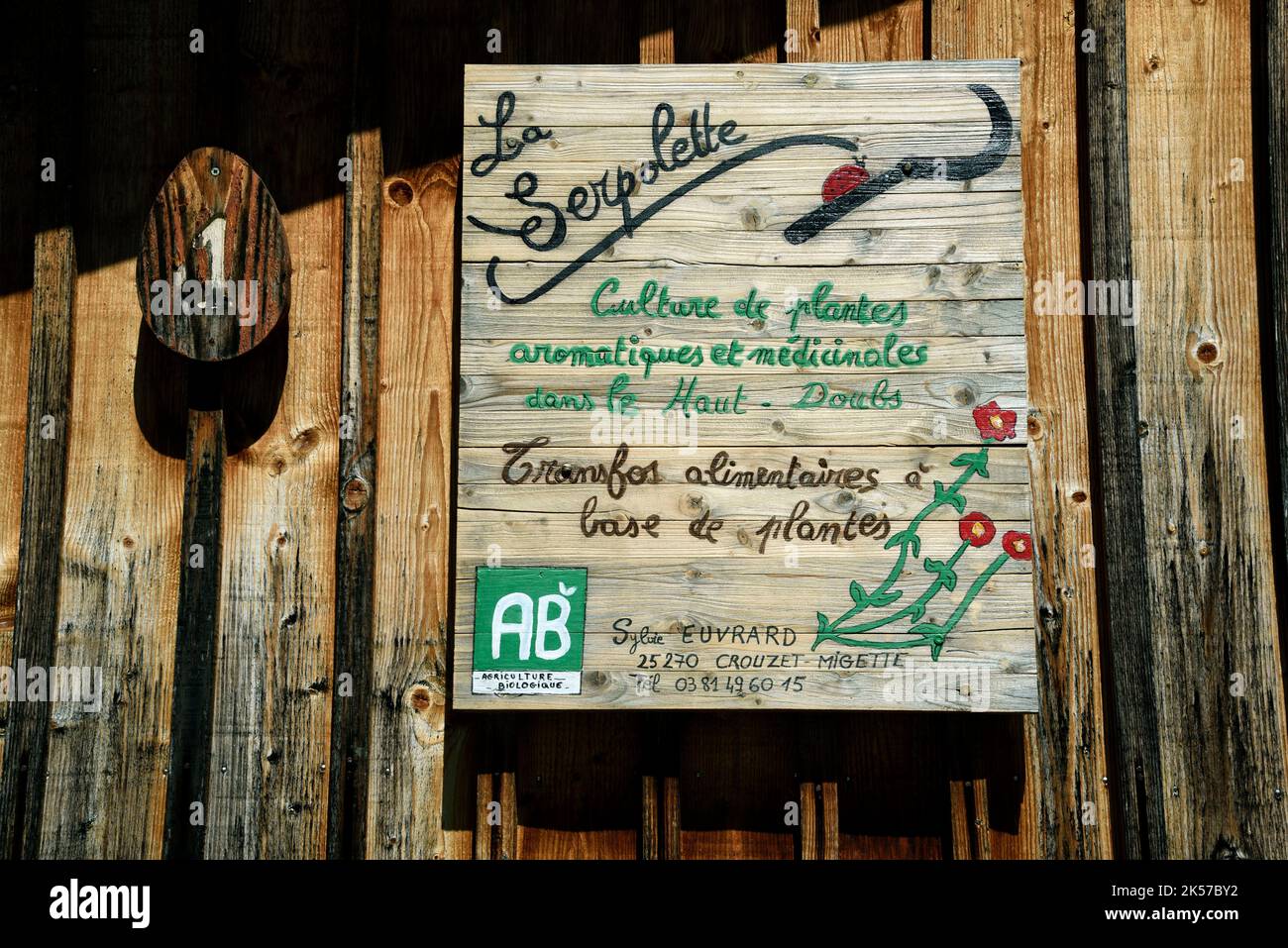 France, Doubs, Crouzet Migette, Sylvie Euvrard, producer of aromatic ...