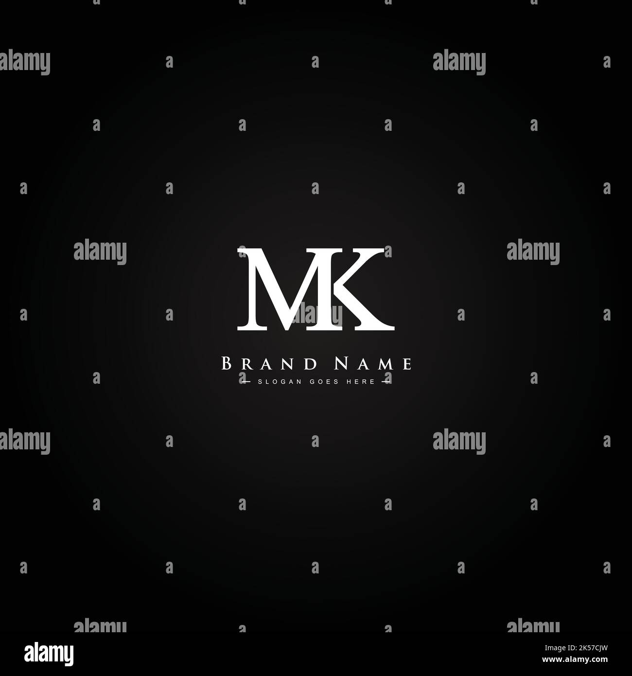 Initial Letter MK Logo - Simple Business Logo for Alphabet M and K - Monogram Logo Stock Vector ...