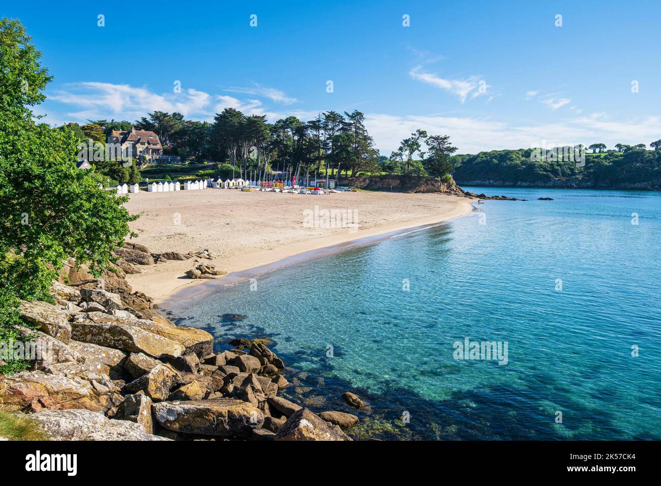 France, Finistere, Nevez, Port Manec'h, searesort at the mouth of the ...