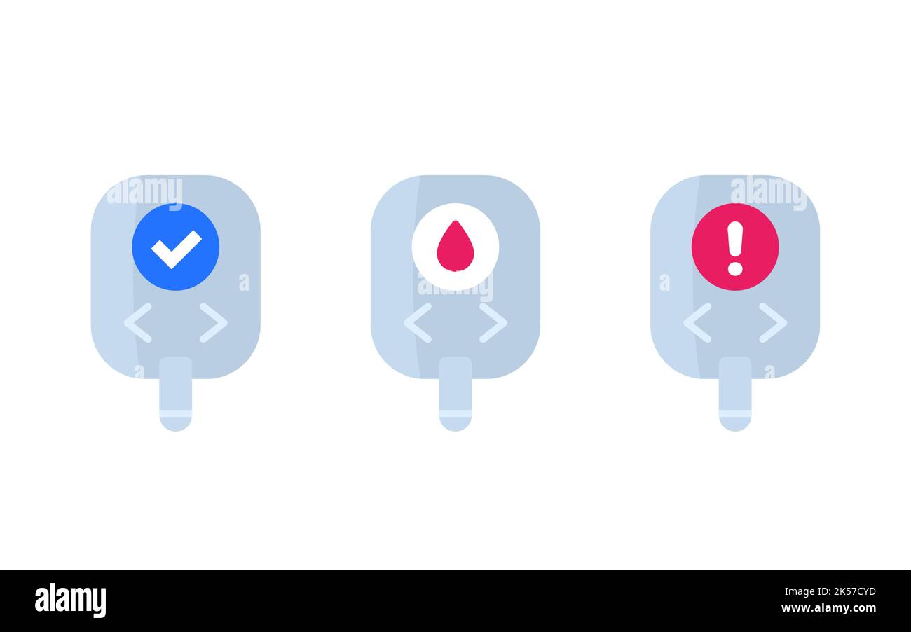 Glucose monitor, glucometer vector icons Stock Vector Image & Art - Alamy