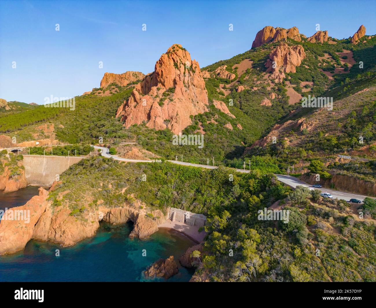 France, Var, Corniche de l'Esterel or corniche d'Or, Saint Raphael, Le ...