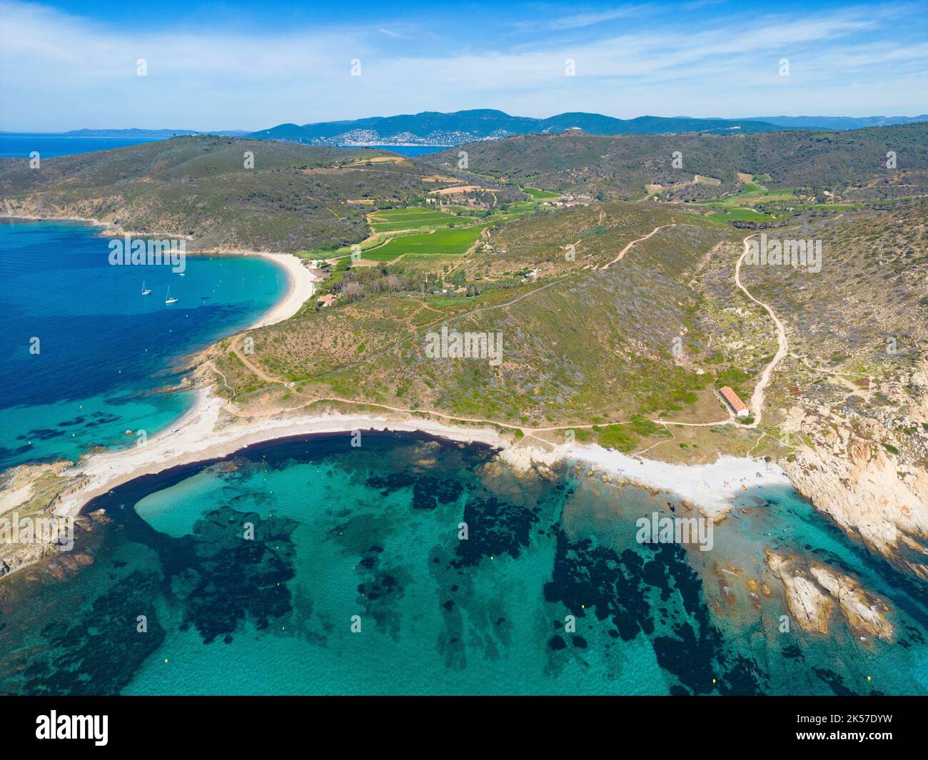 France, Var, Saint Tropez Peninsula, Ramatuelle, Cap Taillat, Briande ...