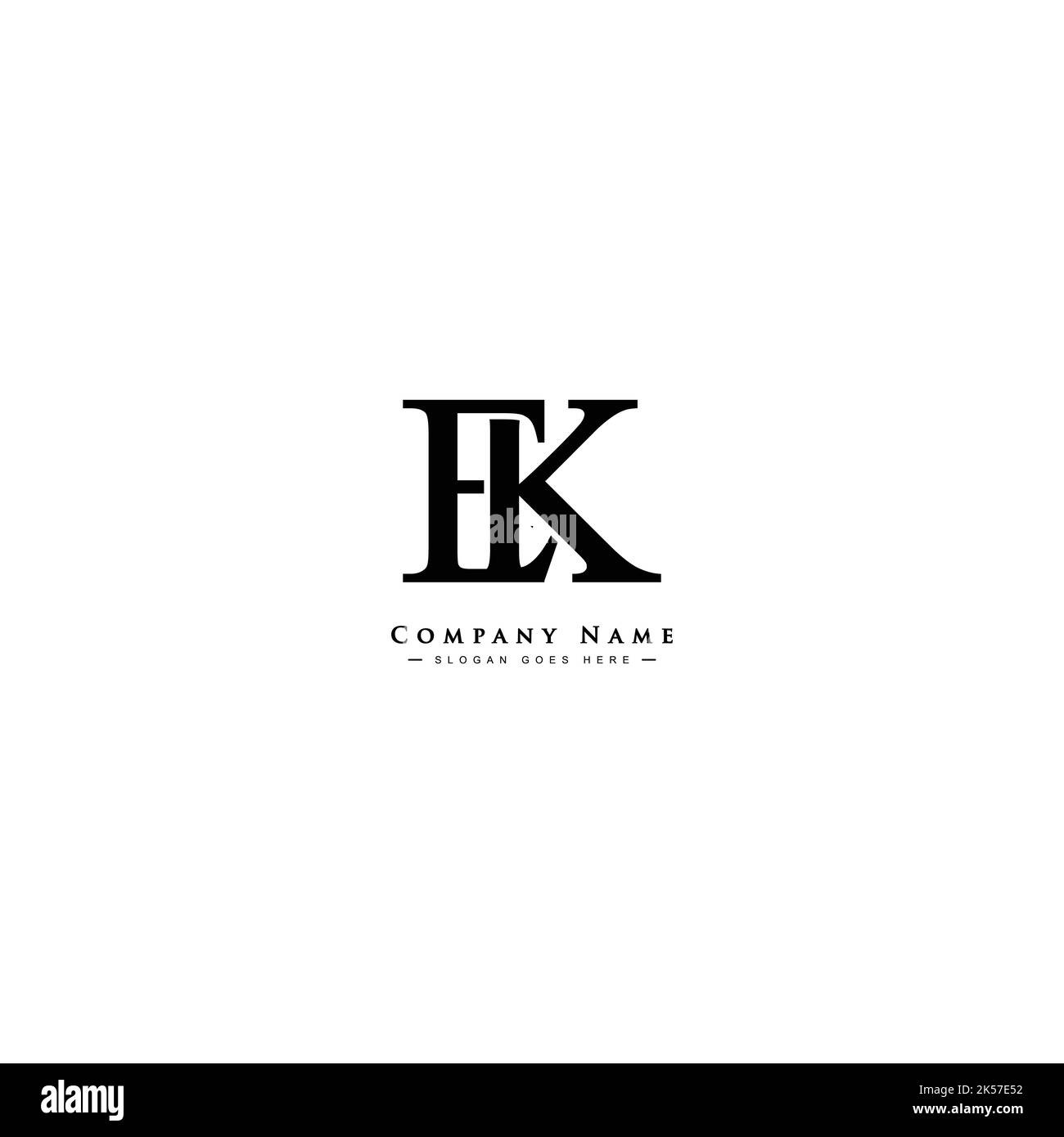 Initial Letter EK Logo - Simple Business Logo for Alphabet E and K - Monogram Logo Stock Vector ...