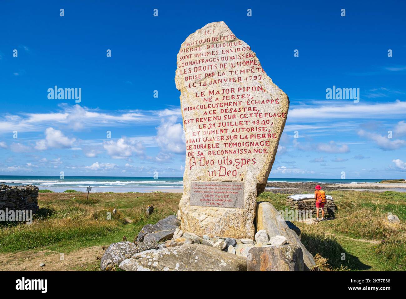 France, Finistere, Audierne Bay, Plozevet, hike on the coastal footpath ...