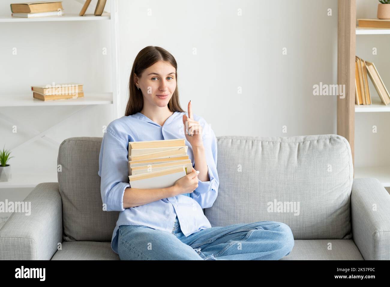knowledge value female student nota bene gesture Stock Photo - Alamy