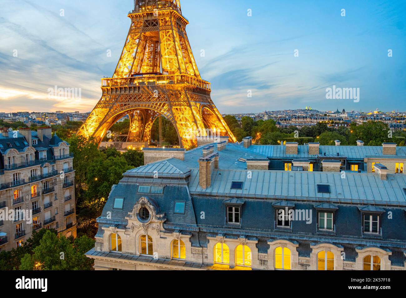 France, Paris, the Eiffel Tower and the Haussmann buildings (© SETE ...