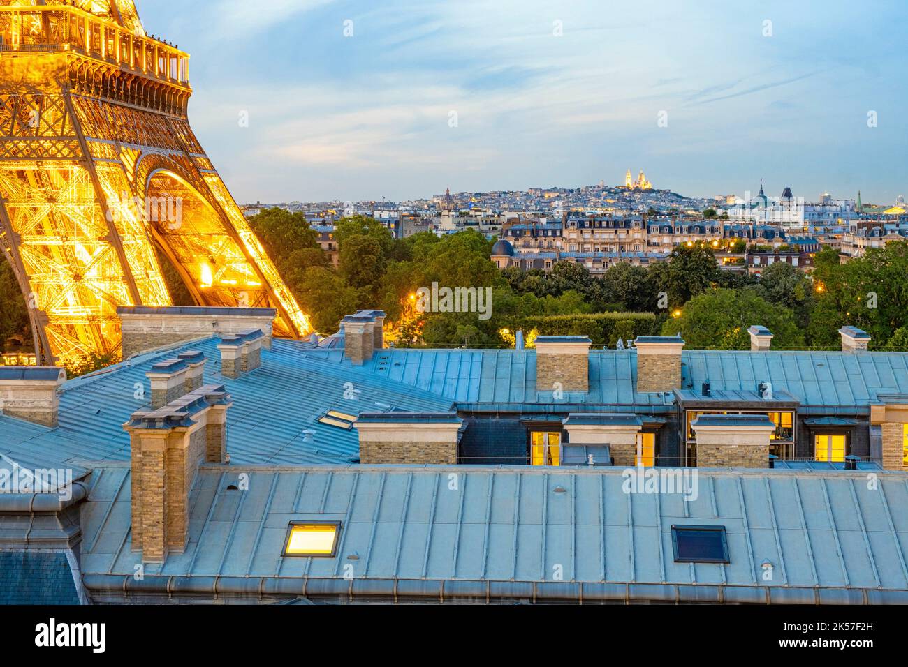 France, Paris, the Eiffel Tower and the Haussmann buildings (© SETE ...