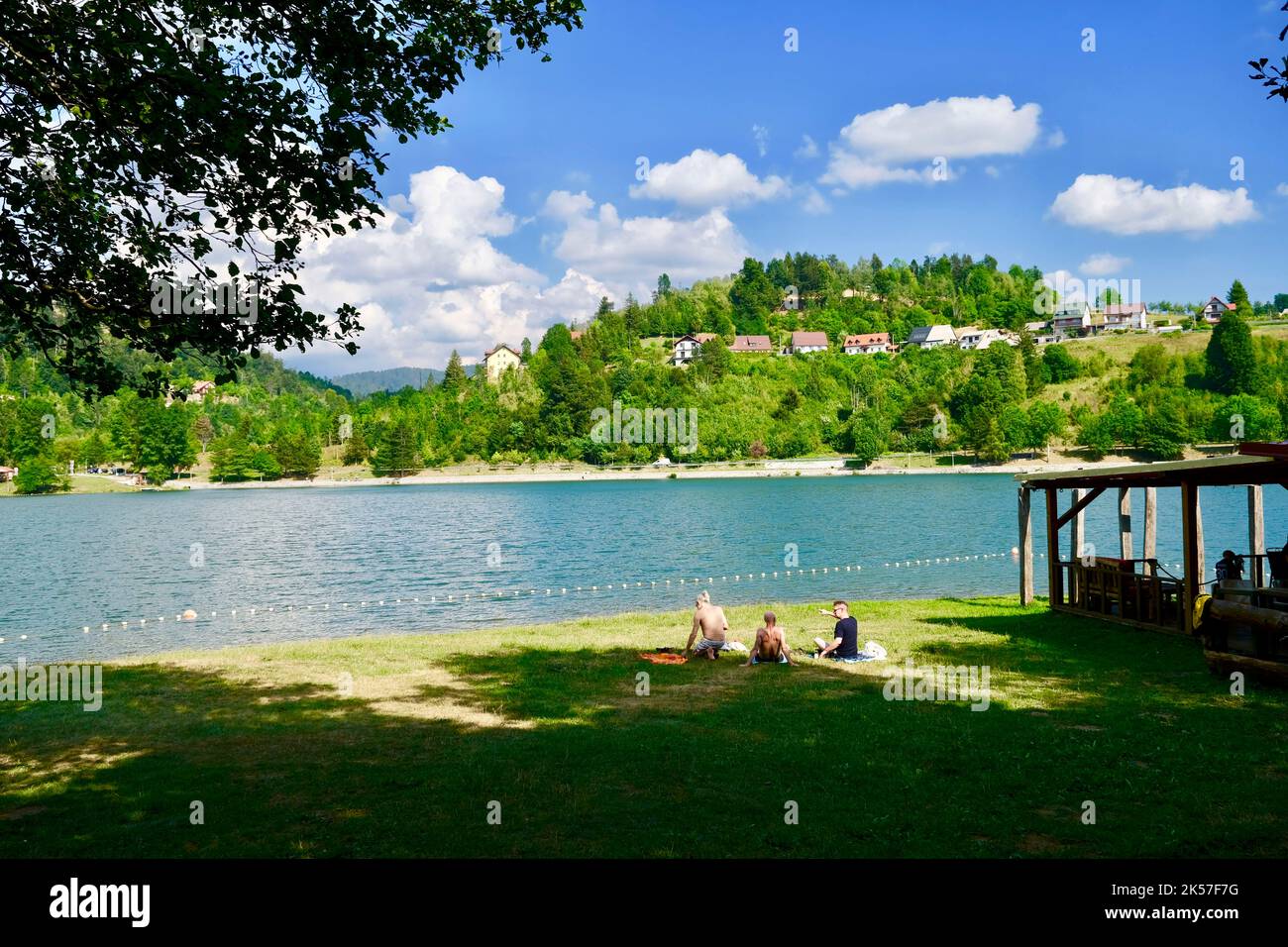 Croatia, Primorje-Gorski Kotar County, Fuzine, Lake Bajer Stock Photo ...