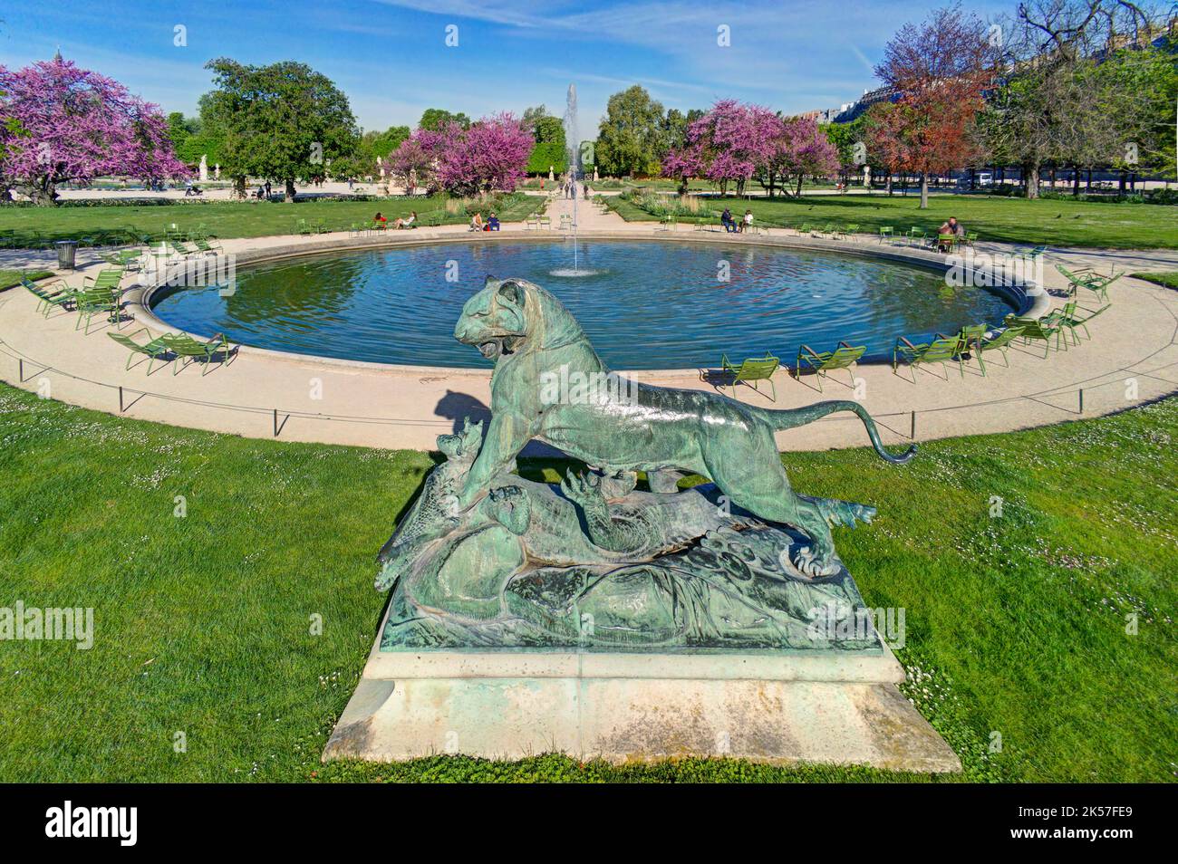 France, Paris, area listed by UNESCO, Tuileries gardens, Grand Carré ...