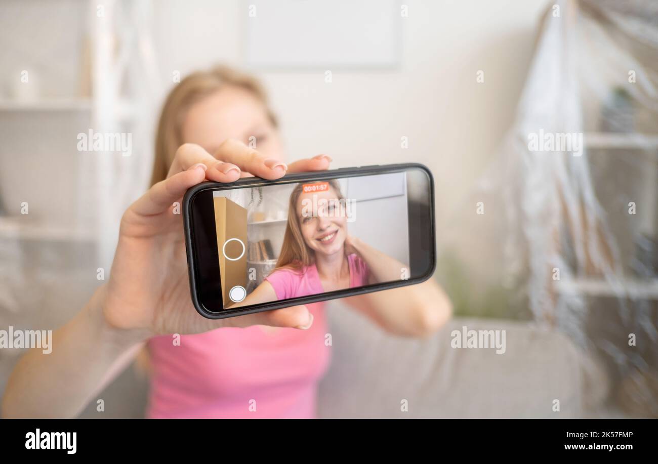 Adult lady moving house hi-res stock photography and images - Alamy