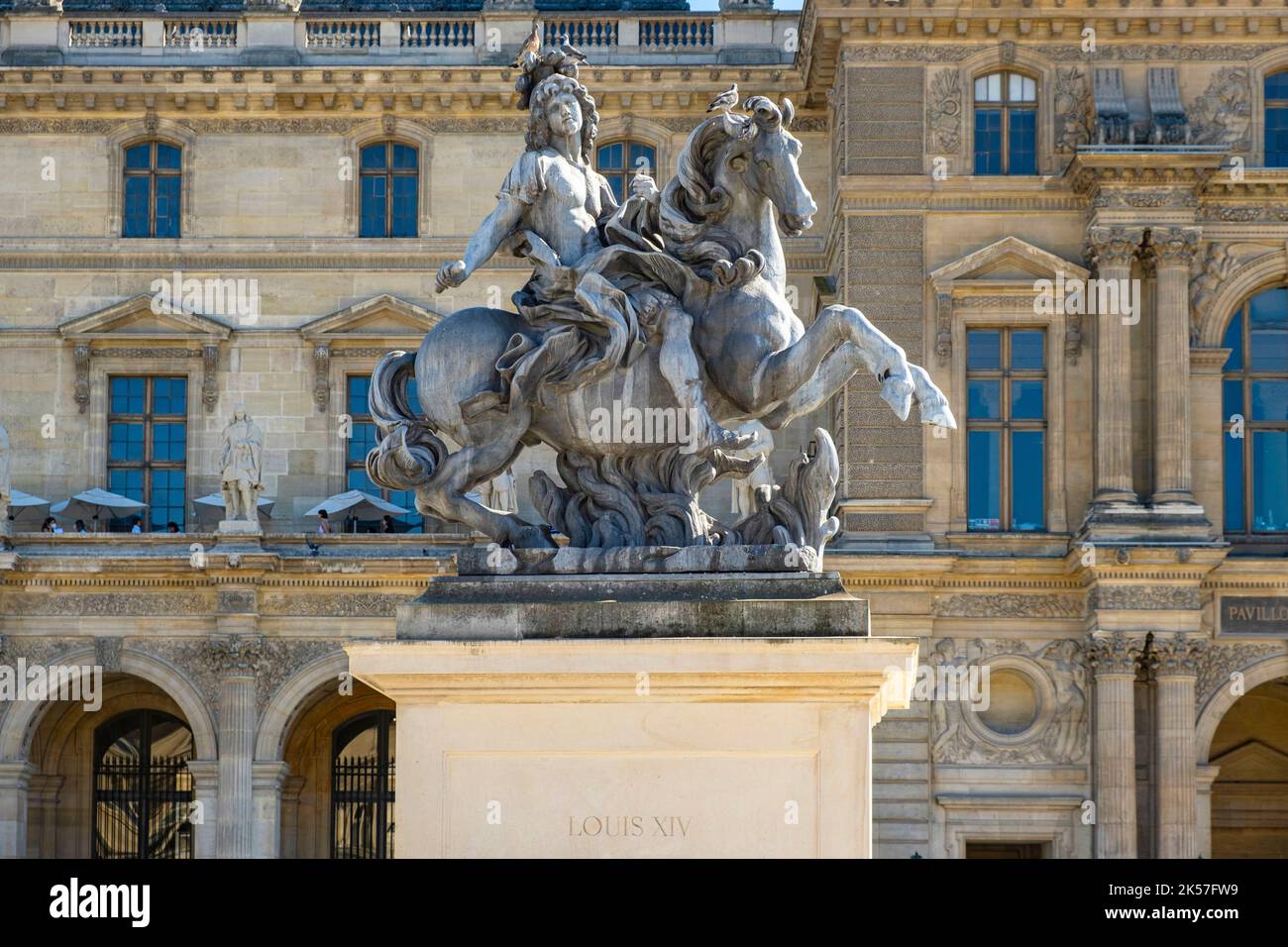 France, Paris, Louvre esplanade, statue of Louis XIV Stock Photo - Alamy