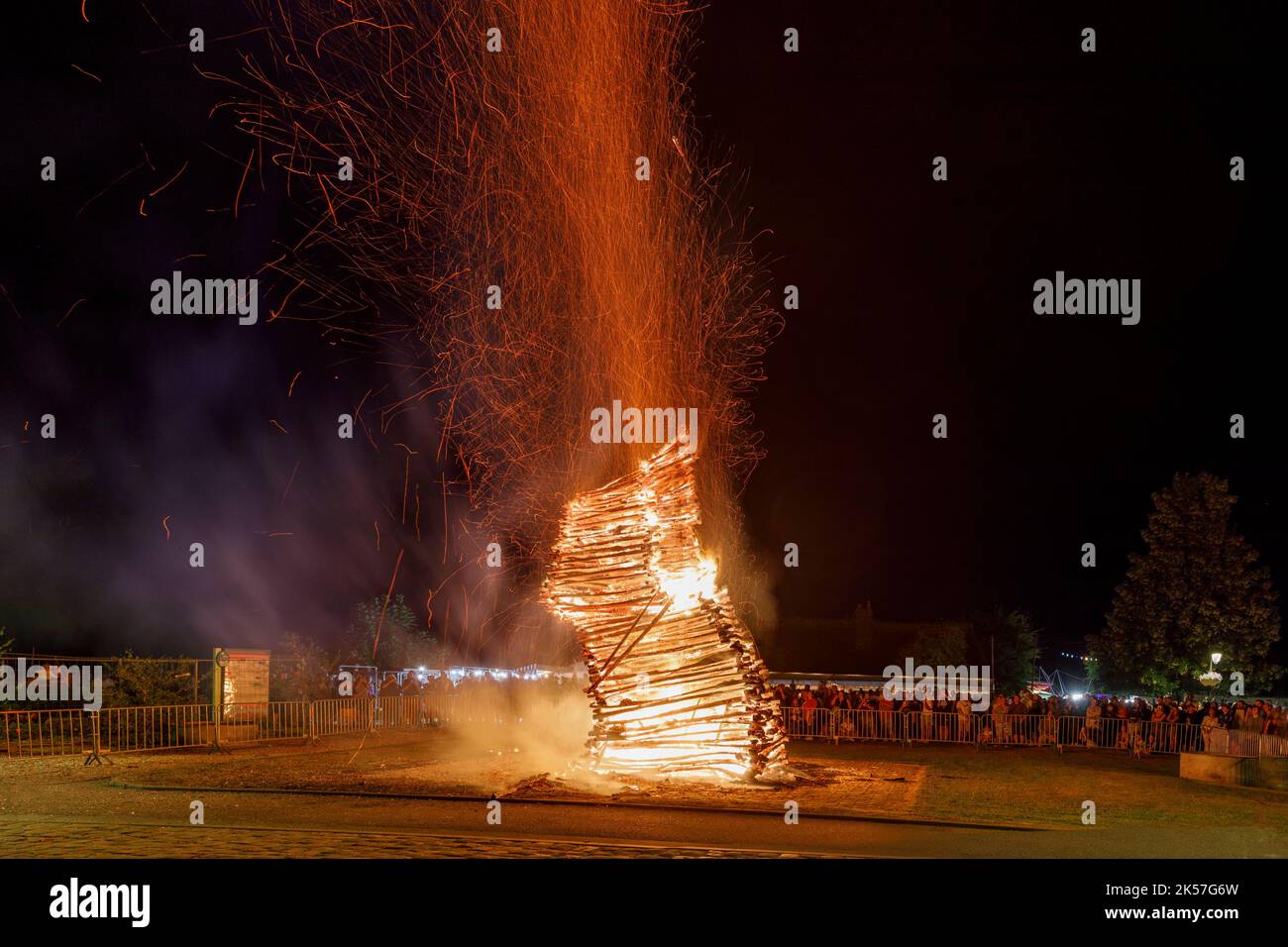 France, Eure, La Haye-de-Routot, traditional bonfire of Saint-Clair, a ...