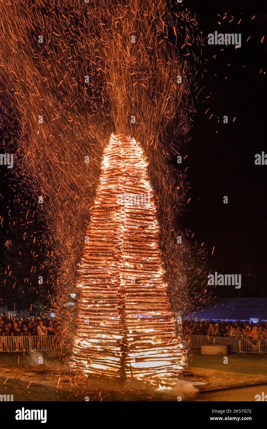 France, Eure, La Haye-de-Routot, traditional bonfire of Saint-Clair, a ...