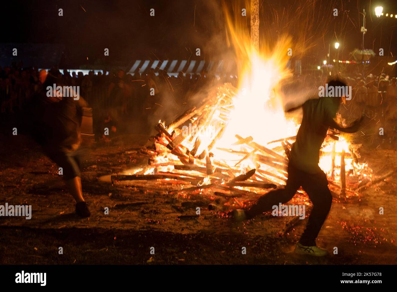 France, Eure, La Haye-de-Routot, traditional bonfire of Saint-Clair, a ...