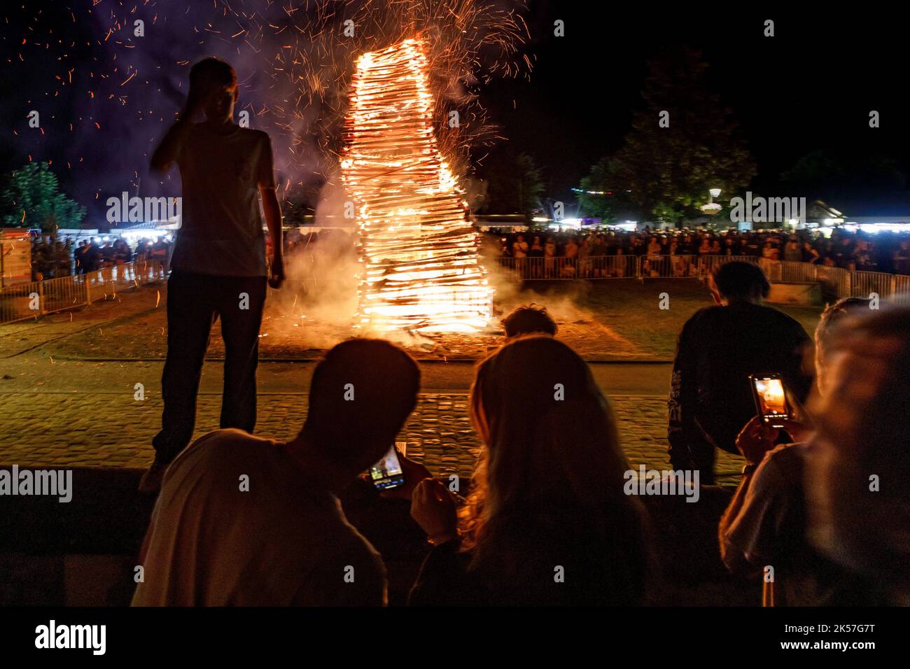 France, Eure, La Haye-de-Routot, traditional bonfire of Saint-Clair, a ...