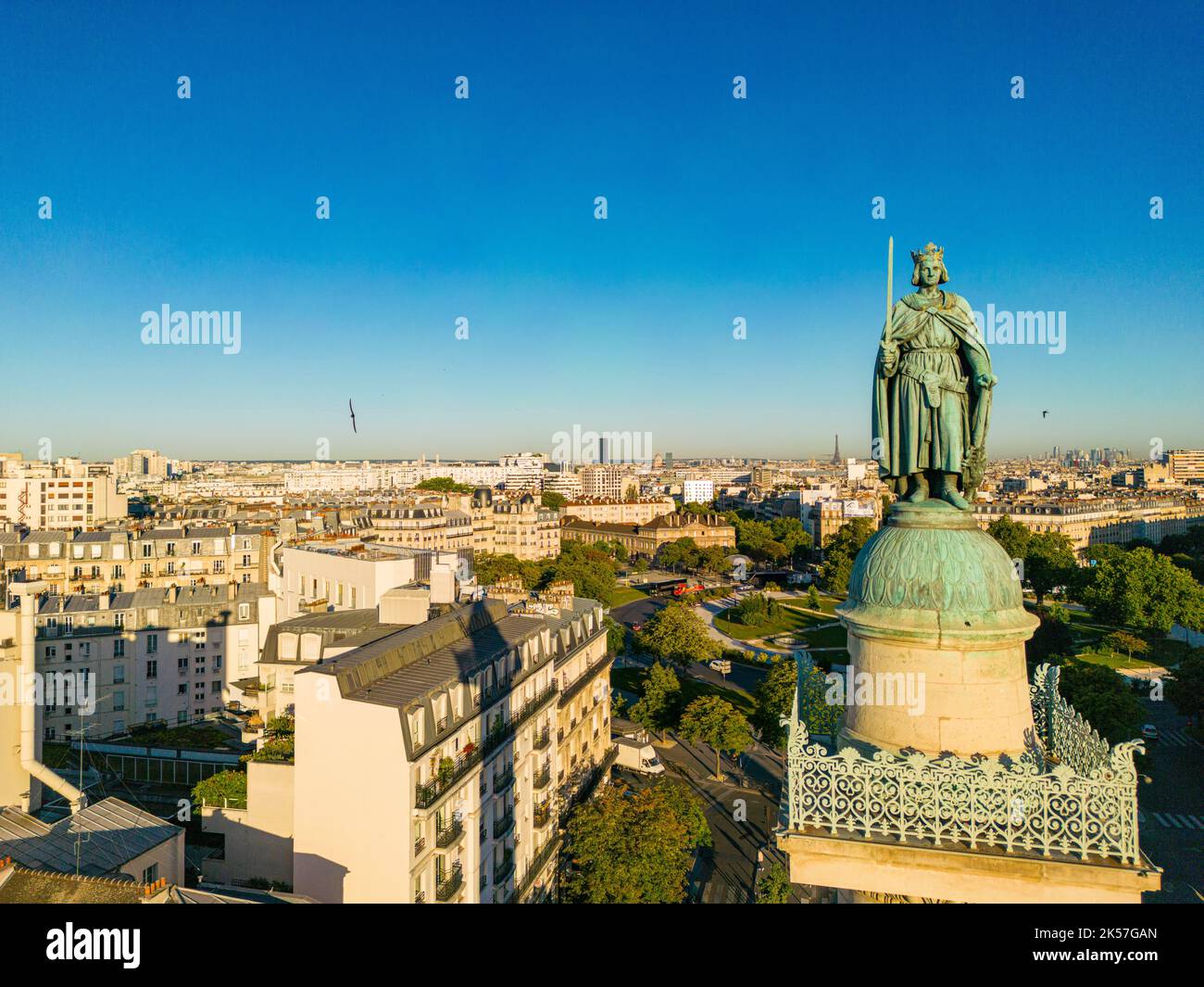 France, Paris, Place de la Nation, the columns of the Throne, statue of ...