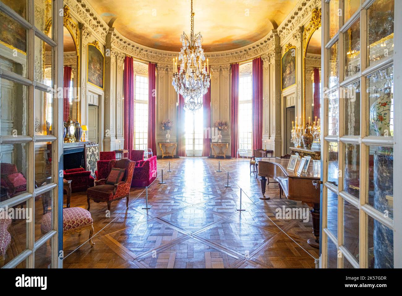 France, Seine et Marne, Champs sur Marne, the castle, the Music Room ...