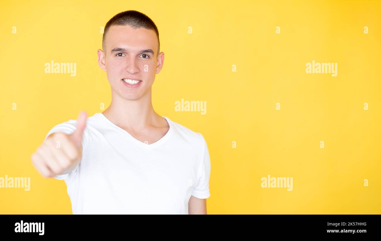 like gesture supportive man good choice handsome Stock Photo - Alamy