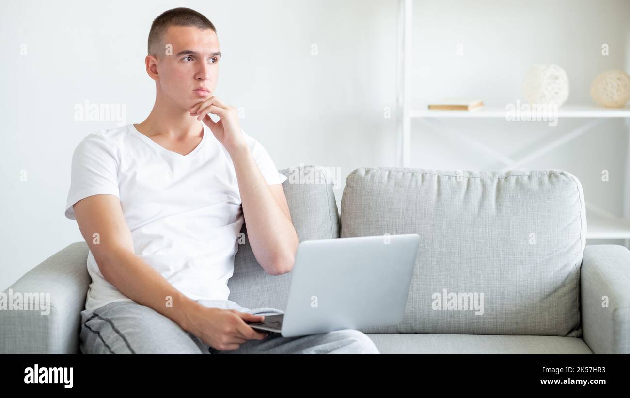 think problem considered man online connection Stock Photo - Alamy