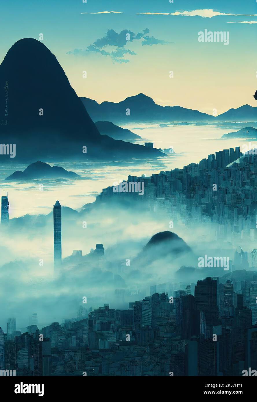 Copacabana Beach, Rio de Janeiro, Brazil. Designer's fantasy. Beautiful ...