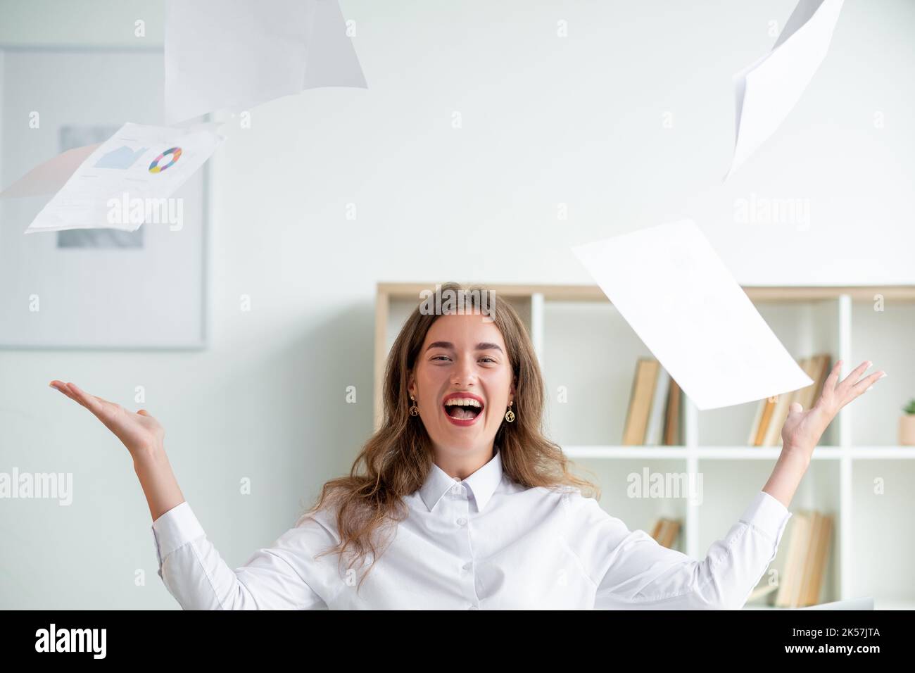 successful work excited woman finish project Stock Photo - Alamy