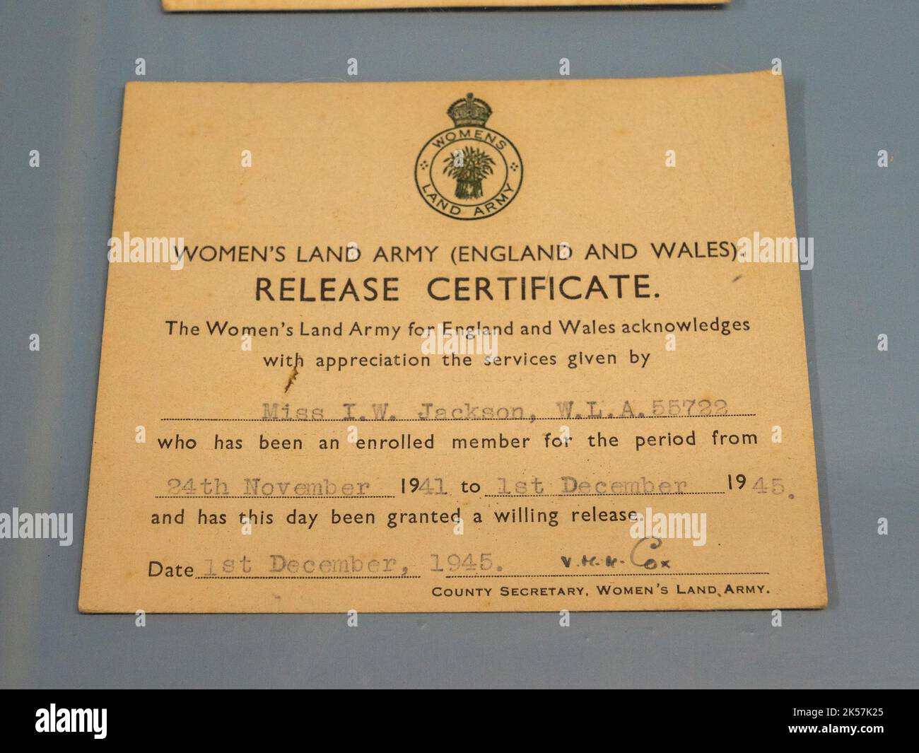 Women’s land army certificate hi-res stock photography and images - Alamy
