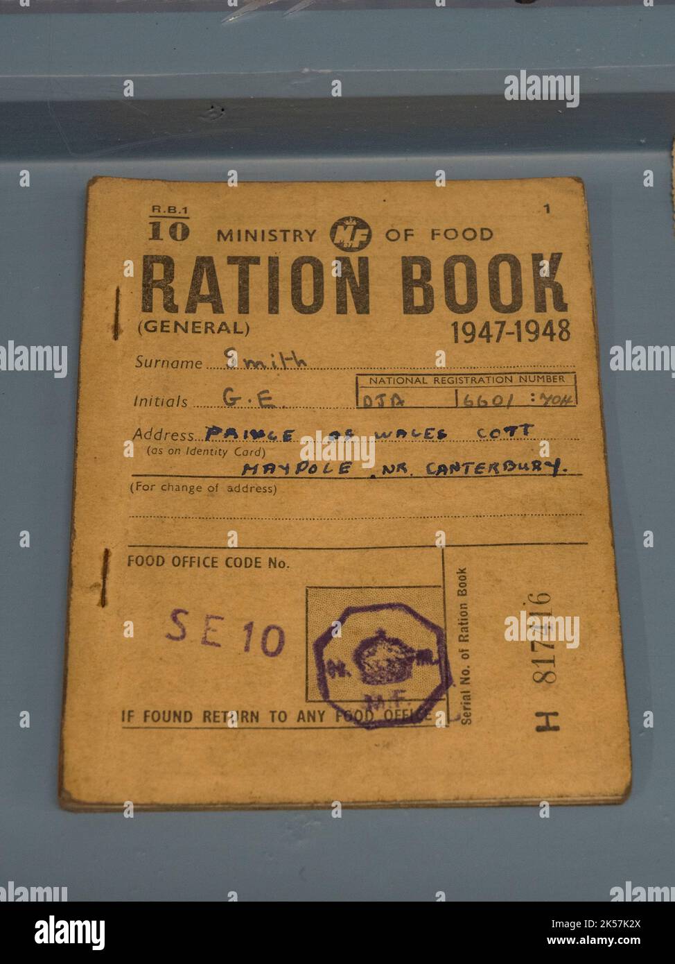 A Ration Book issued by the Ministry of Food after WWII (1947-48) in ...